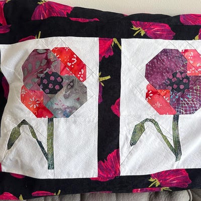 Poppy Quilt Pattern Flower Quilt Pattern Digital PDF Download 9x12 ...