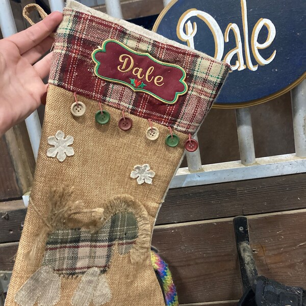 Christmas Stocking NAME PATCH - 5" X 2" Custom Personalized Iron on or ...