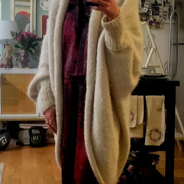 Wool Cardigan, Open Front Cardigan, Wrap Cardigan, Plus Size Clothing ...