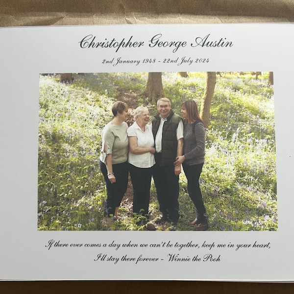 Personalised Condolence Guest Book, Book of Condolence, in Loving ...