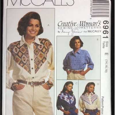 Simplicity Sewing Pattern 8845 From 1994. Misses Tops With Shaped ...