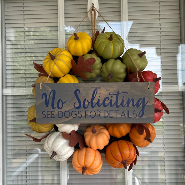 No Soliciting See Dog for Details | No Soliciting Wood Sign | Funny No ...