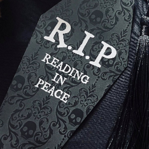 Coffin Shaped RIP Reading in Peace Bookmark, Goth, Tassel, Shaped ...