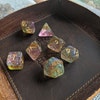 Rainbow Sparkle Dice Set Multicolored Glitter Layer , Translucent With ...