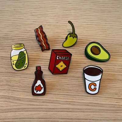 Fried Egg N Bacon Enamel Pins Set / Fried Egg Hard Enamel Pin - Etsy