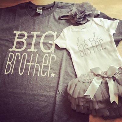 Big Brother Little Sister Set Big Brother Little Sister New Baby Gift ...