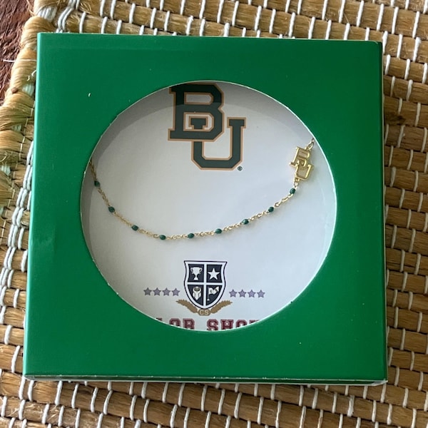 The College Necklace: Side Set College Logo Enamel Bead Necklace - Etsy