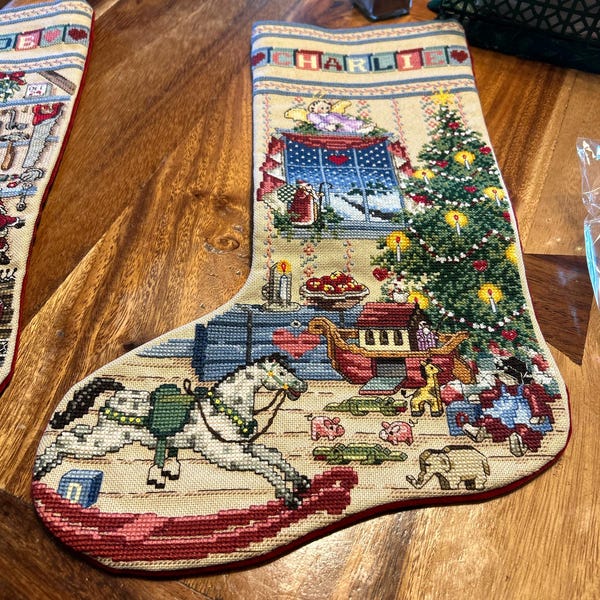 Christmas Stocking PDF Pattern Cross Stitch Embroidery Christmas ...