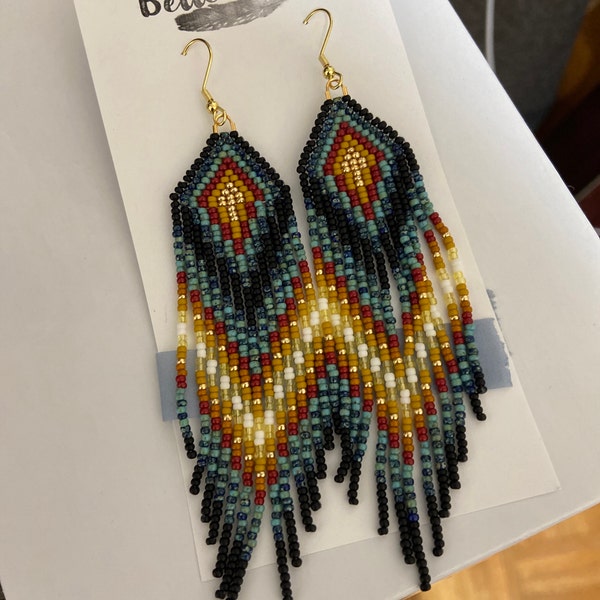 Sparkle! Beaded Rose Red, Pink, Gold, White, Fringe Earrings - Etsy