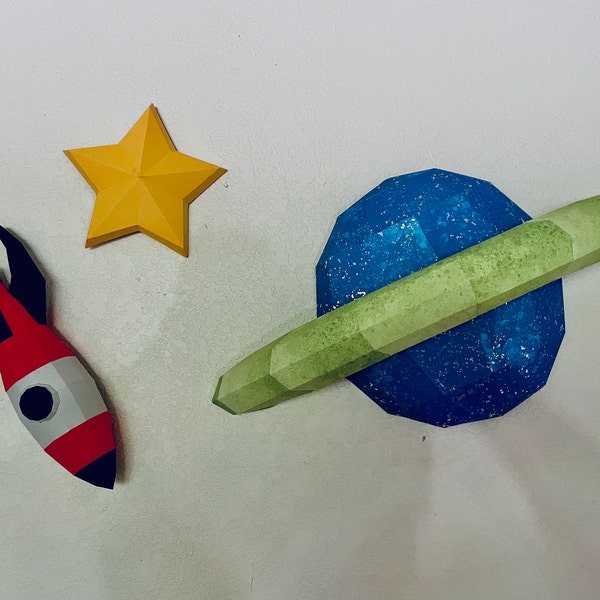 Saturn Planet Papercraft Wall Decor - Etsy