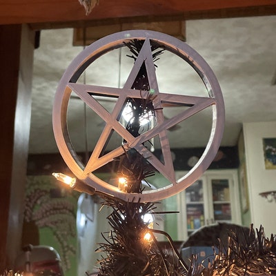 Pentagram Tree Topper Pentacle Reversible Gothic Holiday - Etsy