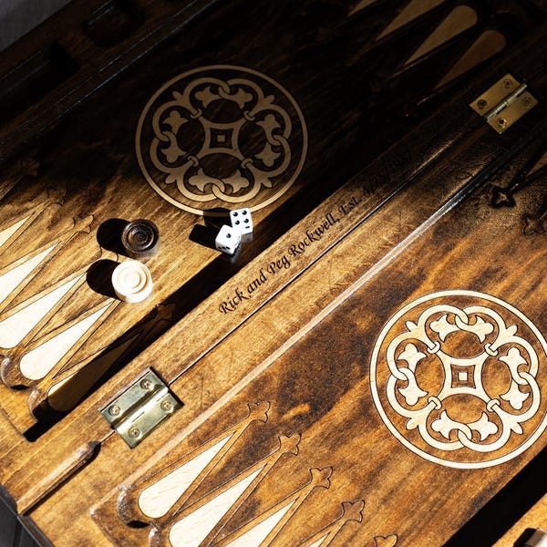 Backgammon Set With Carved Tree, Presonalized Backgammon Set - Etsy