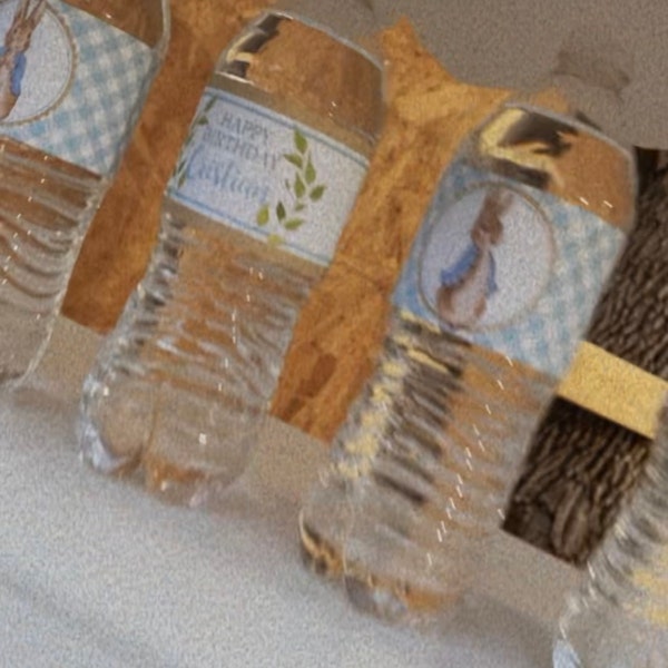 Peter Rabbit Water Bottle Labels, Bunny Birthday Decorations, Boy ...