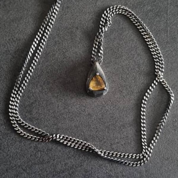 Men Curb Chain ID Necklace Sterling Silver Oxidized - Personalized ...