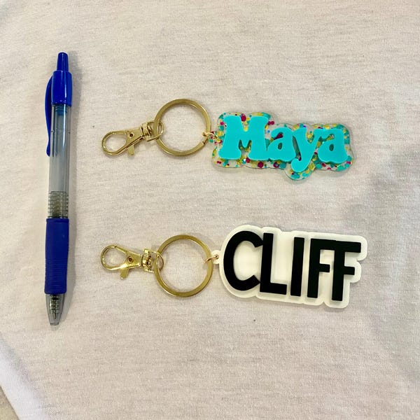 Backpack Name Tag, Acrylic Keychain, Personalized Acrylic Name Tag ...