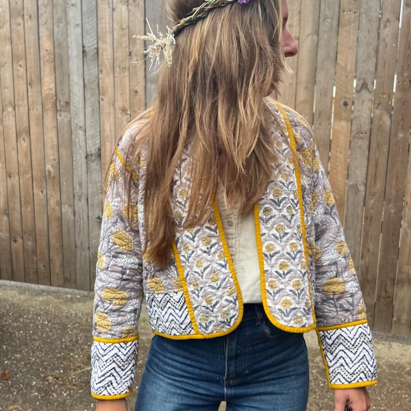 Cotton Women's Quilted Jacket Patchwork Boho Style Quilted Handmade ...