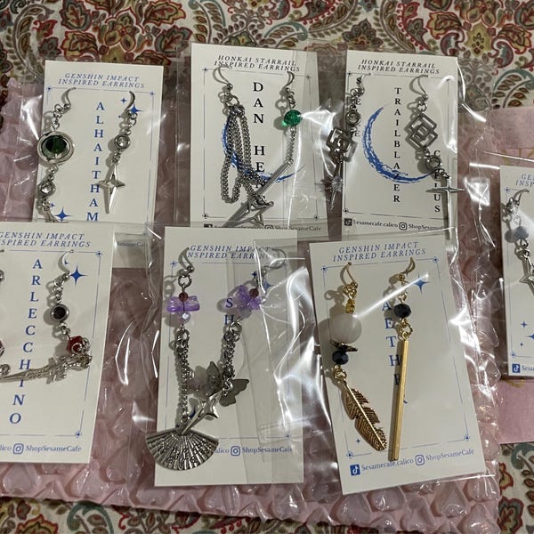 Sunday Earrings Honkai Star Rail Inspired Earrings Cosplay Earrings ...