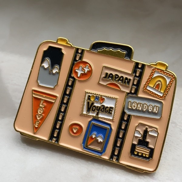 Suitcase Enamel Pin and Travel Gift for Her - Etsy