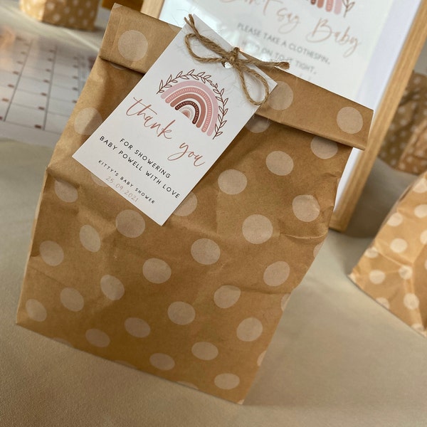 Rainbow Baby Shower Favor Tags, Rainbow Editable Favor Tags, Terracotta ...