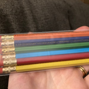Perfect for Pi Day the Pi Pencil to 96 Digits 6 Pack Look Smarter for ...