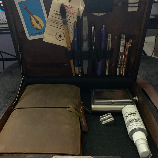 Wood Briefcase for Writers. Handmade With Walnut and Leather. Carry ...