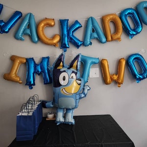 Wackadoo I'm Two Bluey Balloon Banner Bluey Themed Birthday Decorations ...