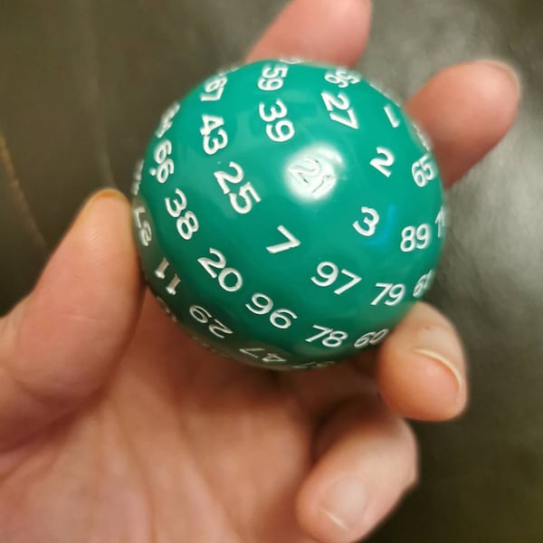 D100 - One Hundred (100) Sided Black Ink Dice for Dnd, Dungeons and ...