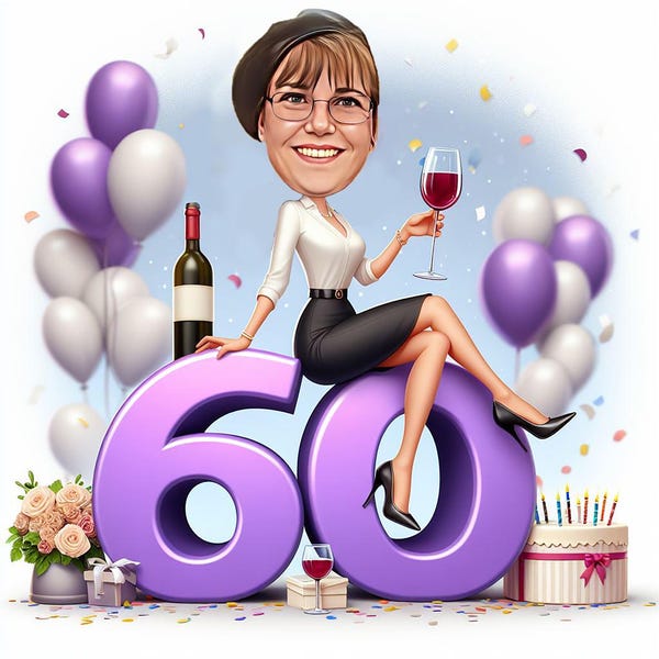 DYNAMIC 60th BIRTHDAY Extra Special Day Caricature Photo to Cartoon ...