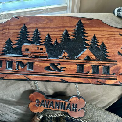 Engraved Camper Sign/ Personalized Camper Sign/ Camper Sign/ Campground ...