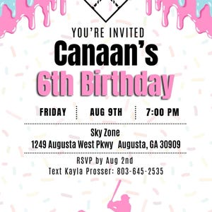 Baseball Drip Party Invitation, Ice Cream Drip, Swimming, Water ...