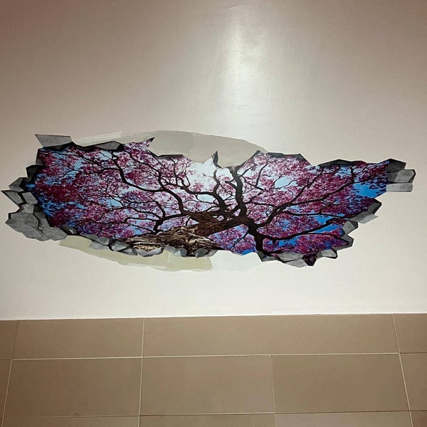 Sakura Cherry Tree Ceiling - 3d Wallpaper - 3d Wall Decals - 3d Printed ...