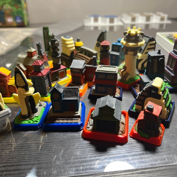 Tapestry Board Game - Snap on Bases for Landmarks - STL Files - Etsy