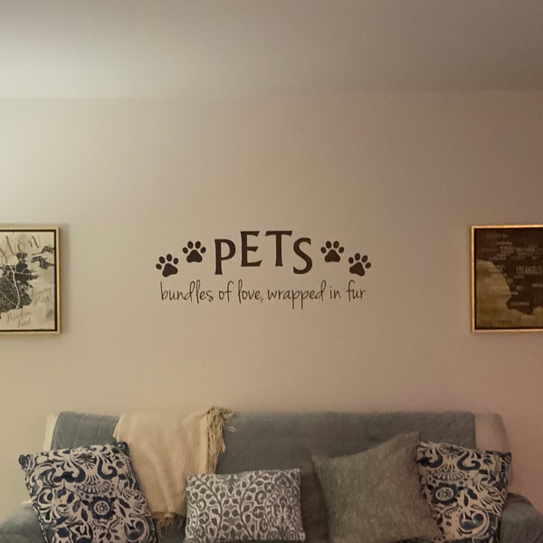 PETS Bundles of Love Wrapped in Fur Decal Wall Vinyl Sticker Puppy Love ...