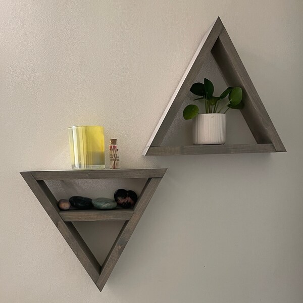 Triangle Shelves | Set of 3 | Rustic Wall Decor | Gallery Wall Decor ...