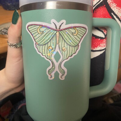 Regal Moth Holographic Sticker, Regal Moth Sticker, Laminated Sticker ...