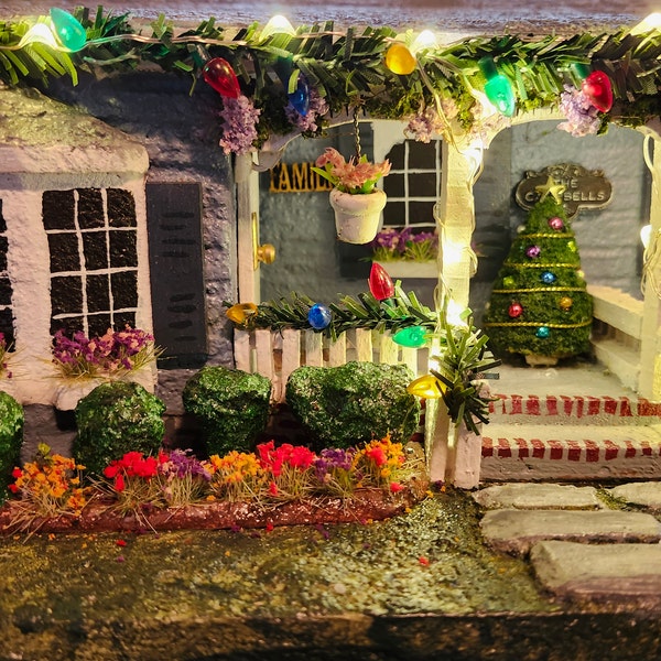 Miniature Christmas Garland, Artificial Pine Wired Roping With Colored ...