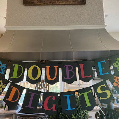 Double Digits Birthday Banner Peace Out Single Digits - Etsy