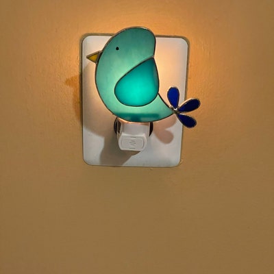 Red Heart Night Light, Stained Glass, Wall Plug In, Valentines Day Gift ...