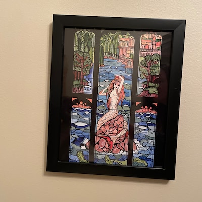 DIGITAL: Mermaid Stained Glass Window Print - Etsy