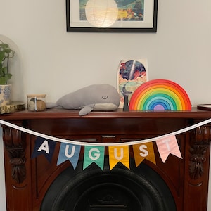 Muted Rainbow Wonderful Pennant Flag - Etsy