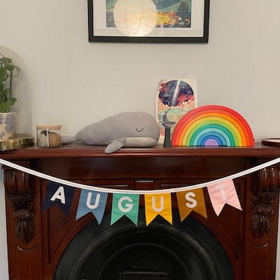 Muted Rainbow Wonderful Pennant Flag - Etsy