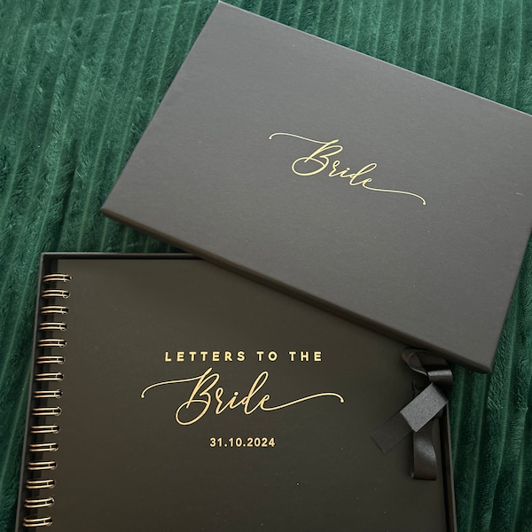Letters to the Bride A4 Scrapbook Album - Black Edition With Ribbon ...
