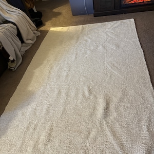 Large Handwoven Cream Rug 180x250 Cm, Area Rug, Cream Solid Rug Carpet ...