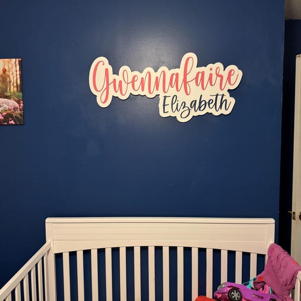 Large Wood Name Sign, Nursery Name Sign, Hunter Nursery , Above Crib ...