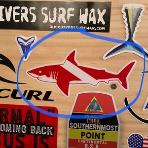 Shark Diver Down Sticker Scuba Dive Diving Flag Laptop Cup Cooler Car ...