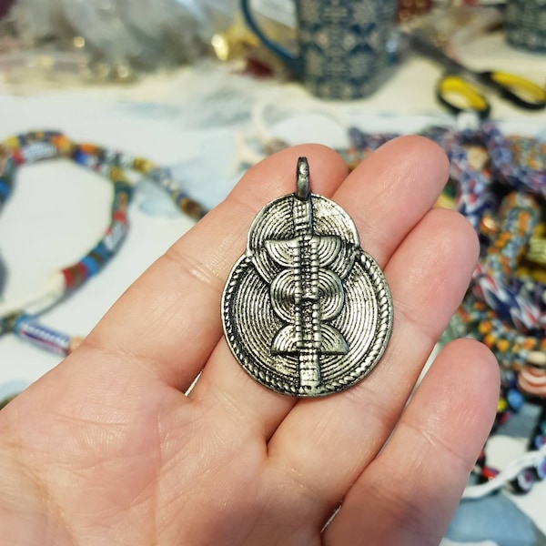 Silver Double Sun & Moon Baule Pendant 32x46mm: Baoule Pendant White ...