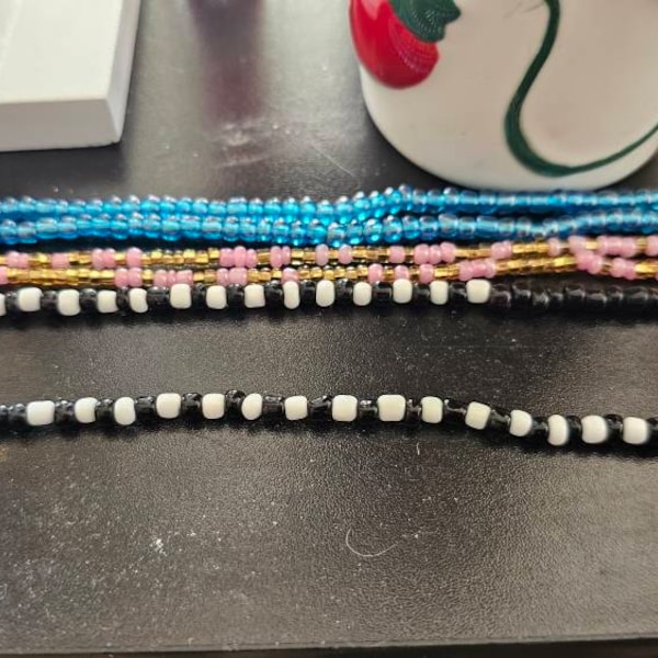 PLUS SIZE TIE on Waist Beads, Waist Beads, Waist Bead Set, Thread Waist ...