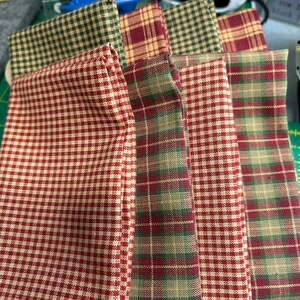 50 Small RED Check Homespun Strips 1/2 X 18 or 1 X 18 YOU CHOOSE for ...