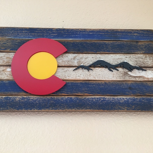 Colorado Wood Flag - 9x17" Rustic Style" - Colorado Gift - Colorado ...