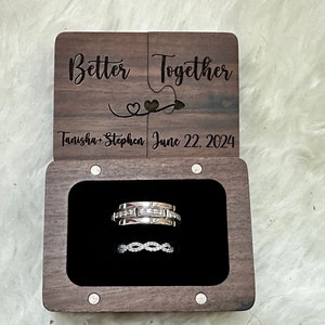 Wooden Ring Puzzle Box, Personalized Better Together Ring Box, Engraved ...
